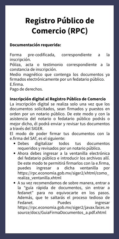 Registro Público de Comercio (RPC)n título | Genially