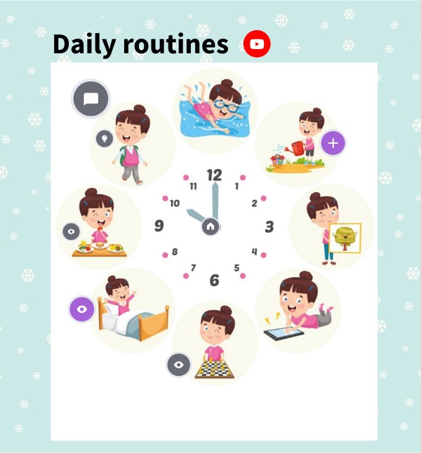 Imagen interactiva- daily routines producto diplomado. | Genially