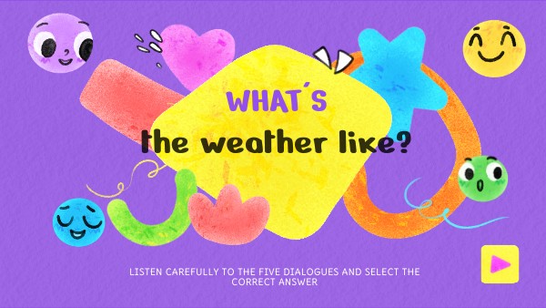 LISTENING ACTIVITY - WHAT'S THE WEATHER LIKE? | Genially