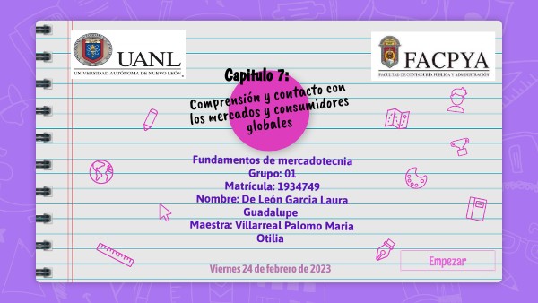 Capítulo 7 Comprensión y contacto con los mercados globales | Genially