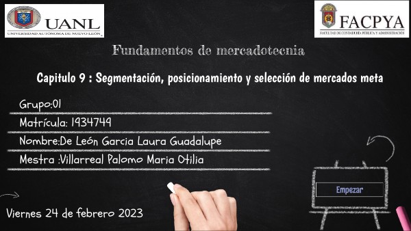 Capítulo 9 Segmentacion , poscionamiento y selección de mercados meta | Genially