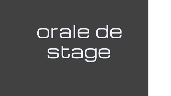 Orale de stage | Genially