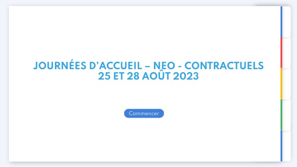 JOURNEES D’ACCUEIL – NEO - CONTRACTUELS | Genially