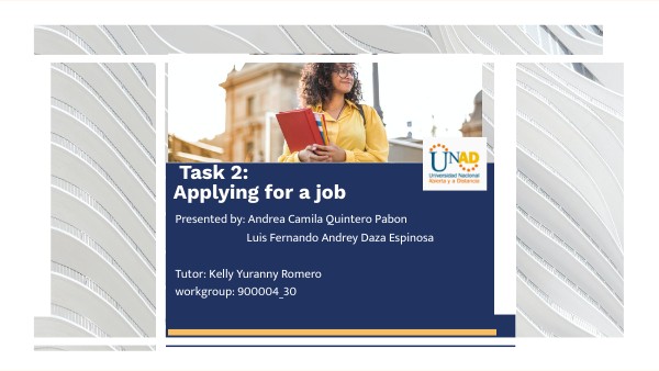 Task 2: Applying for a job | Genially