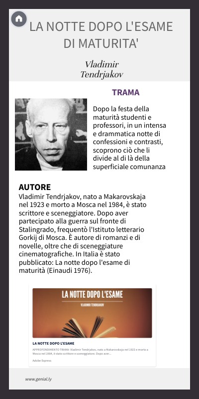 LA NOTTE DOPO L'ESAME DI MATURITA' | Genially