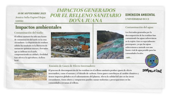Presentación Relleno Sanitario Doña Juana: Impactos | Genially