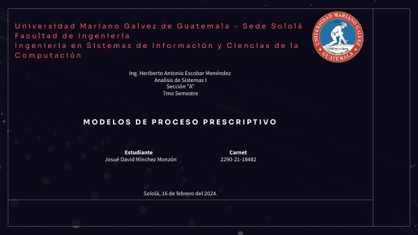 MODELOS DE PROCESO PRESCRIPTIVO | Genially