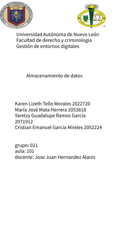 Almacenamiento de datos | Genially