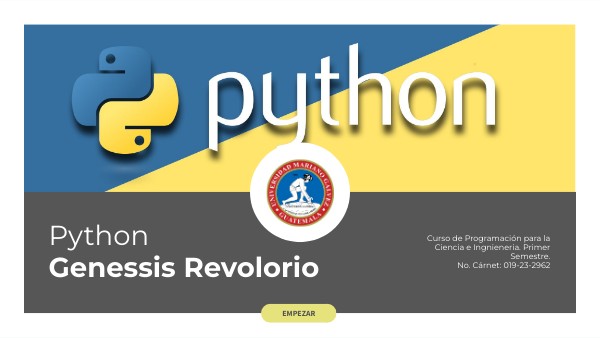 PYTHON. GENESSIS REVOLORIO.