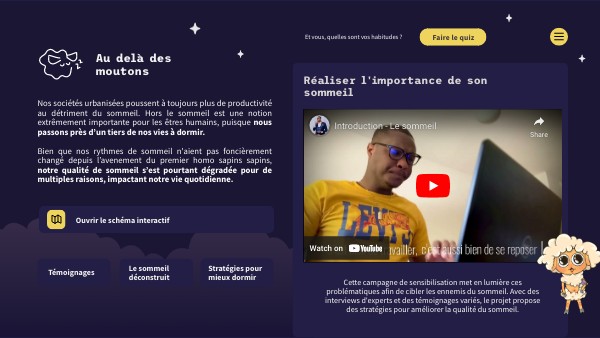 Web documentaire Prévention sur le sommeil | Genially