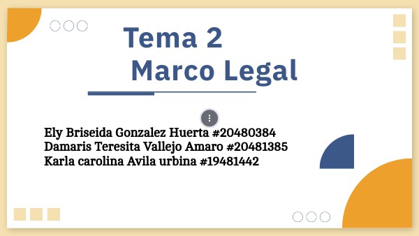 Tema 2 Marco legal | Genially