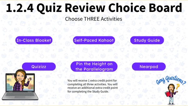 1.2.4 Quiz Review Choice Board | Genially