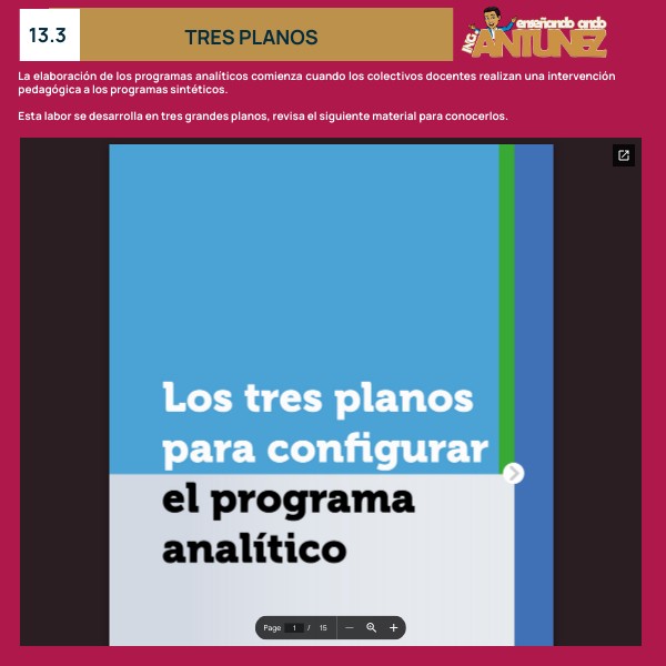13.3 PLANOS DEL PROGRAMA ANALÍTICO | Genially