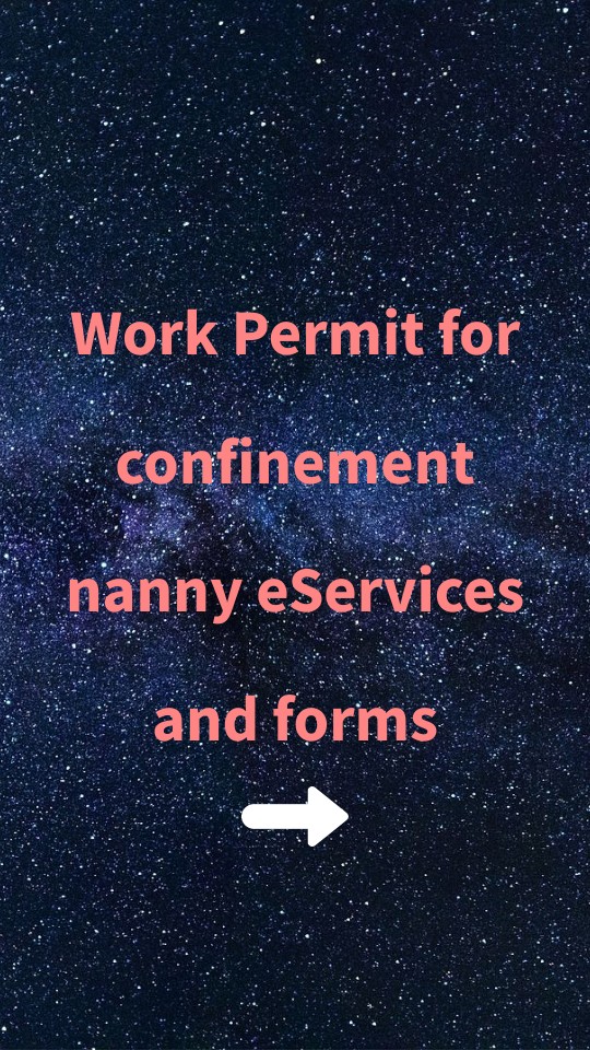 Work Permit for confinement nanny eServices and forms | Genially