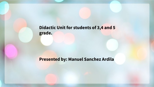Didactic Unit | Genially
