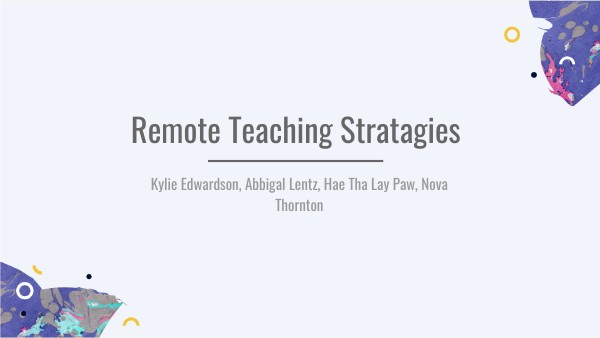 Remote Teaching Presentation