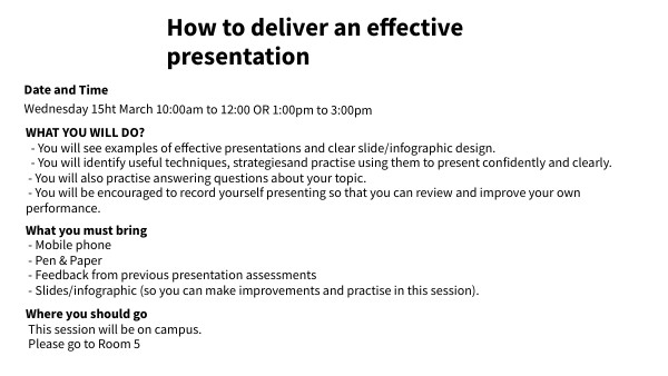 How to deliver an effective presentation