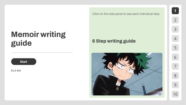 6 Step memoir writing guide | Genially