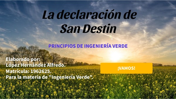 Declaración de San Destin, Principios de Ingeniería Verde