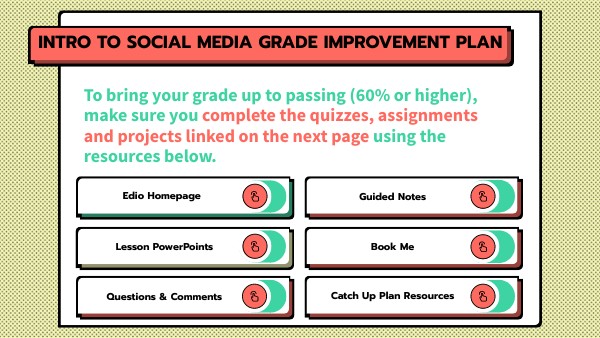 INTRO TO SOCIAL MEDIA GRADE IMPROVEMENT PLAN