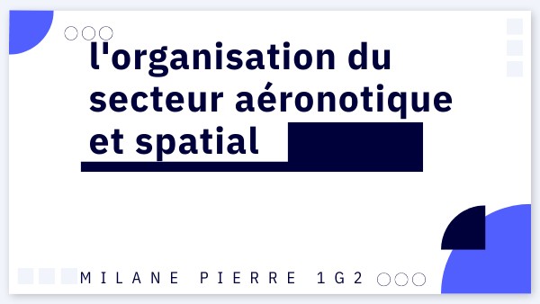 L'organisation du secteur aéronautique et spatial