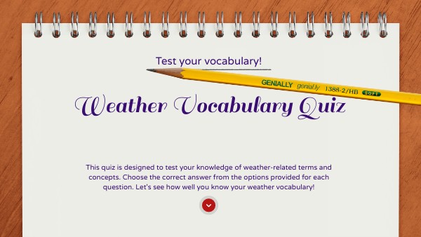 WEATHER VOCABULARY QUIZ | Genially
