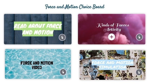 Force and Motion Choice Board | Genially