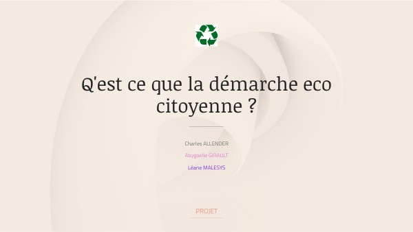 Démarche éco citoyenne