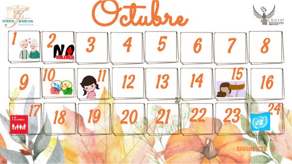 CALENDARIO OCTUBRE | Genially
