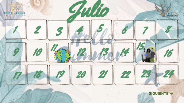 CALENDARIO JULIO | Genially