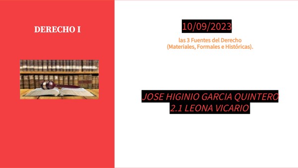 una infografía sobre las 3 Fuentes del Derecho (Materiales, Formales e