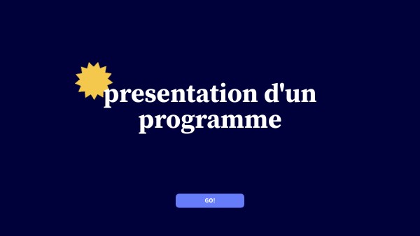présentation d'un programme | Genially