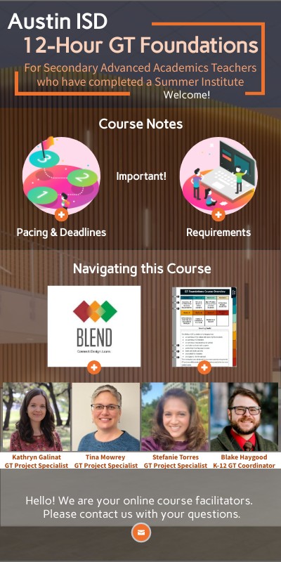 Austin ISD GT Foundations Training Intro (Secondary) | Genially