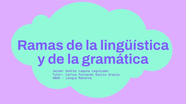 Ramas de la lingüística y de la gramática | Genially