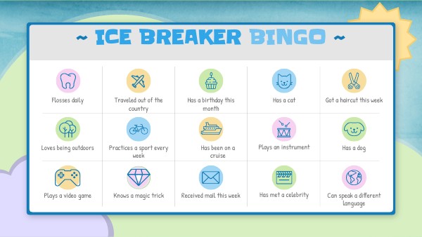EDU ICEBREAKER BINGO | Genially