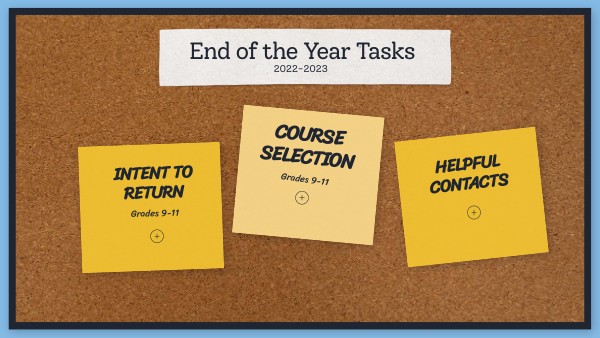 End of Year Tasks