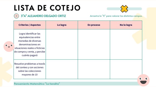 LISTA COTEJO Tiendita | Genially