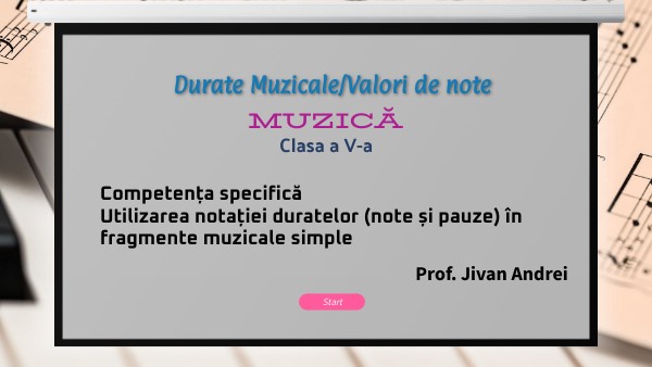 Durata notelor muzicale | Genially