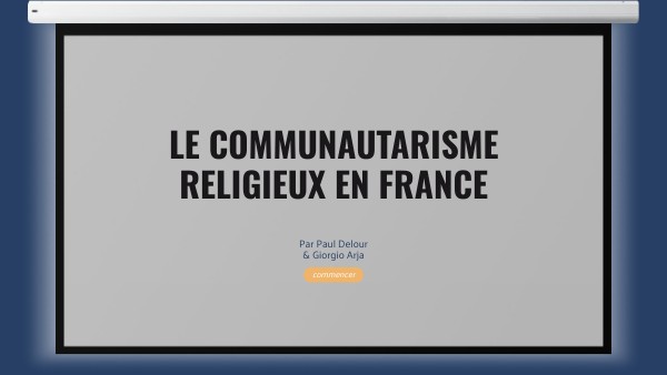 Le communautarisme religieux en France.