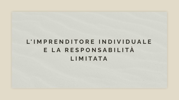 L'imprenditore individuale in Italia e Francia