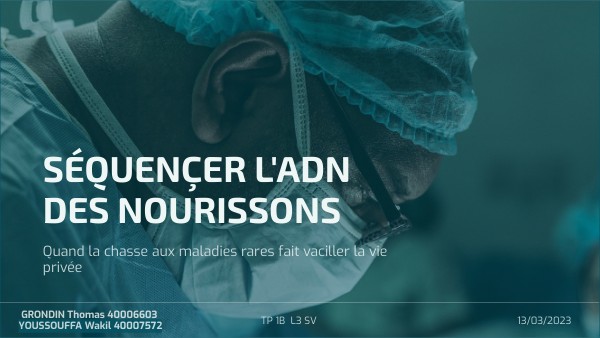 Séquençage du génome des nourissons