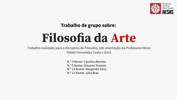 Filosofia da arte | Genially