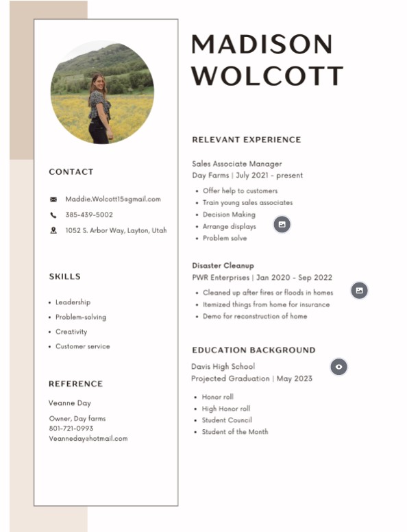 Interactive resume