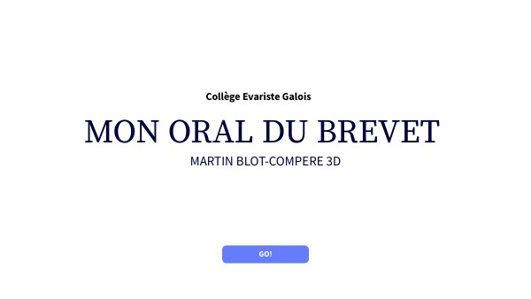 MON ORAL BREVET | Genially