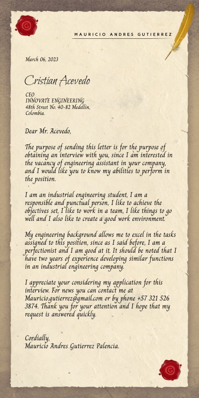 Letters Mauricio Gutierrez