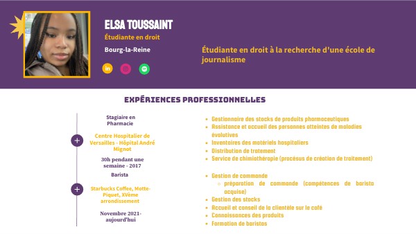 CV Elsa Toussaint | Genially