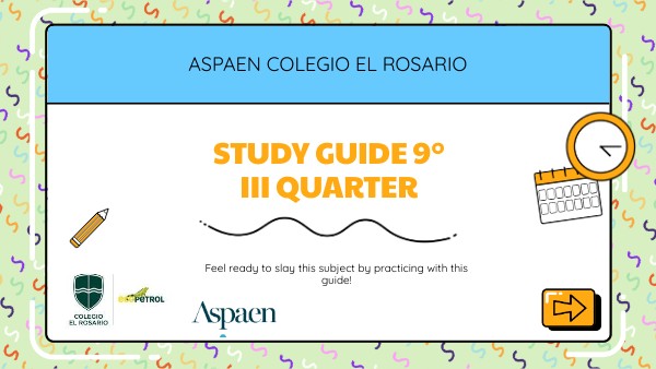 3RD QUARTER STUDY GUIDE 9°