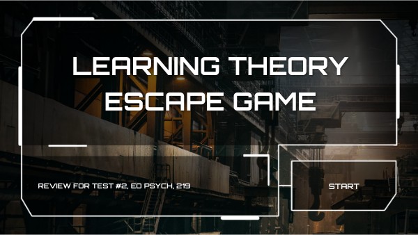 LEARNING THEORY ESCAPE GAME | Genially