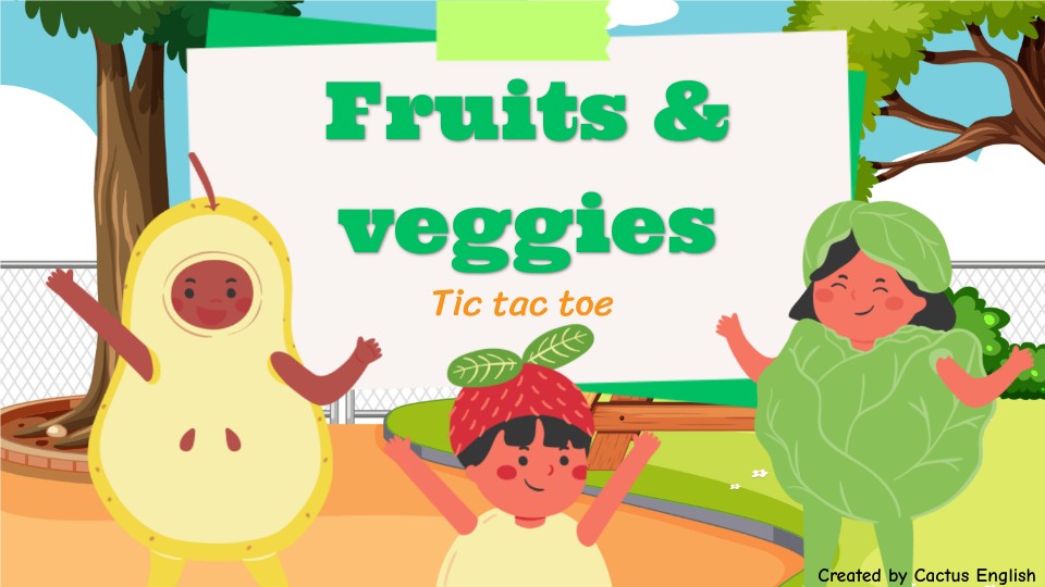 Fruits & veggies - tic tac toe | Genially