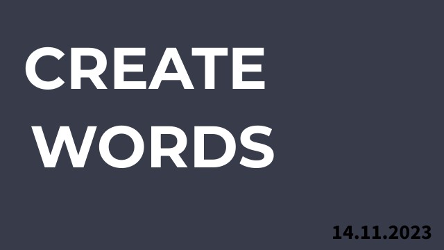English Course_Create WORDS